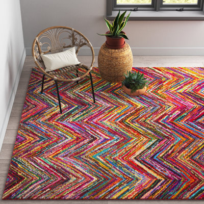 Mistana™ Barnes Handmade Hand Tufted Cotton Pink / Multi Rug & Reviews ...