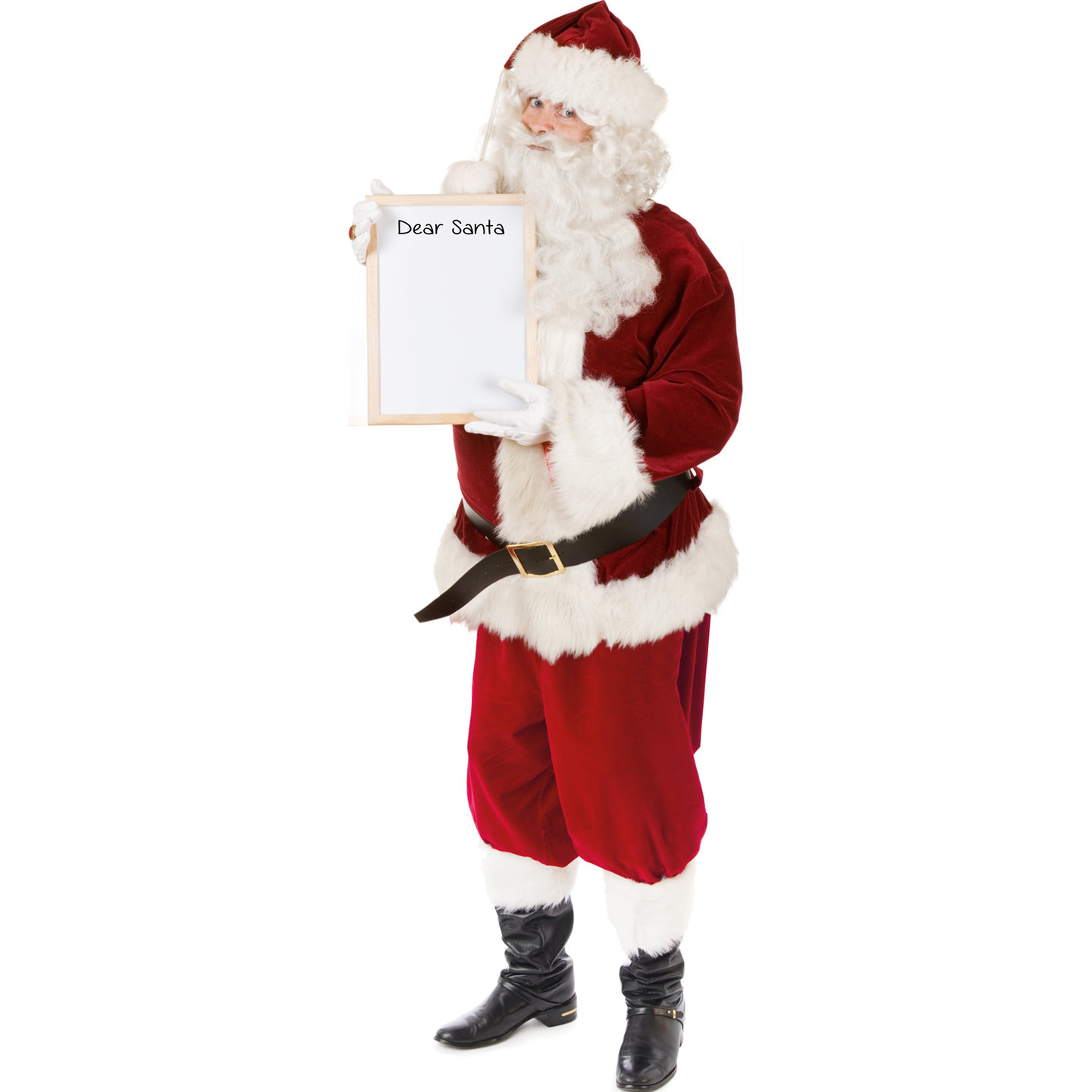 Wet Paint Printing Santa Holding Dear Santa Sign Cardboard Cutout ...