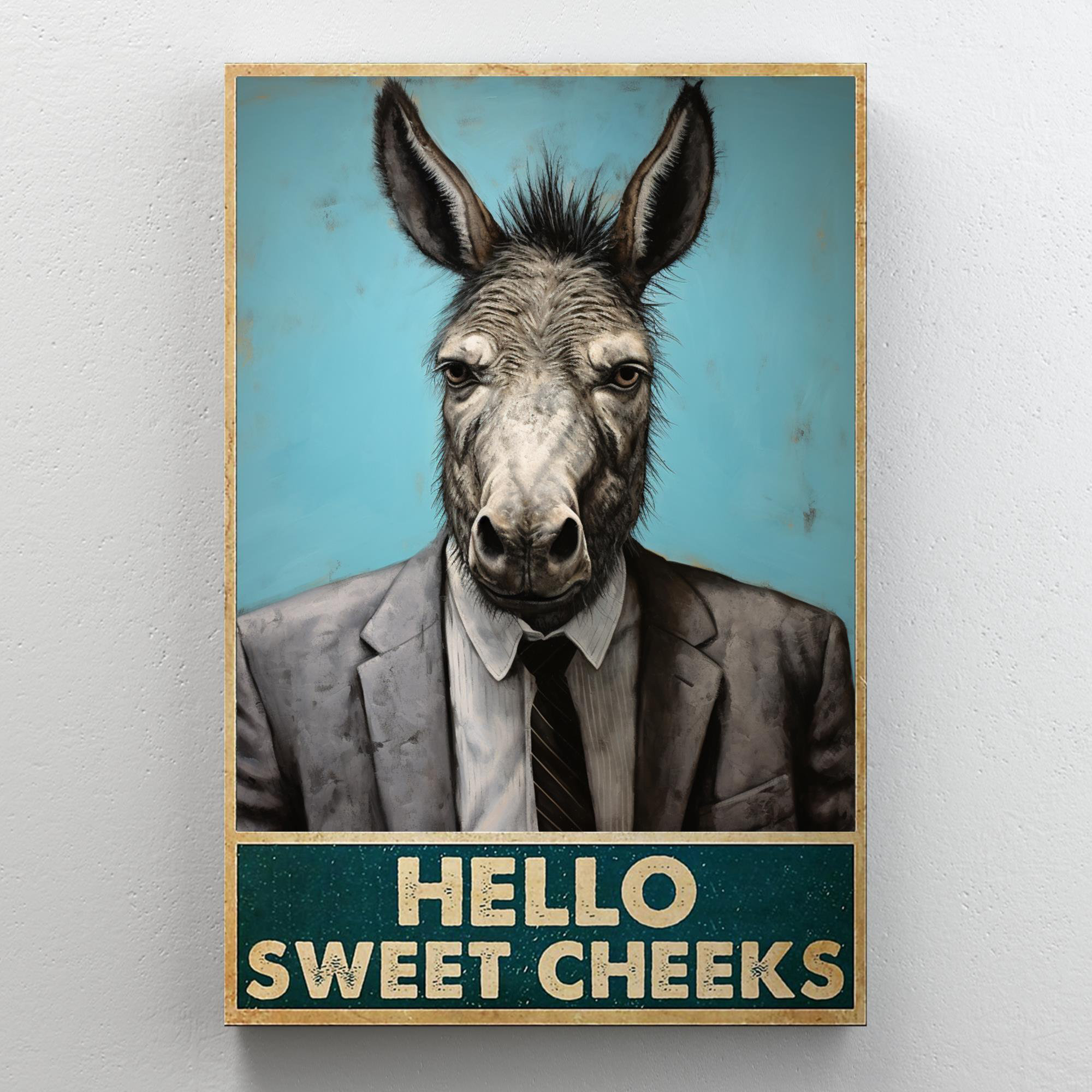 Trinx Donkey Hello Sweet Cheeks - 1 Piece Rectangle Graphic Art Print ...