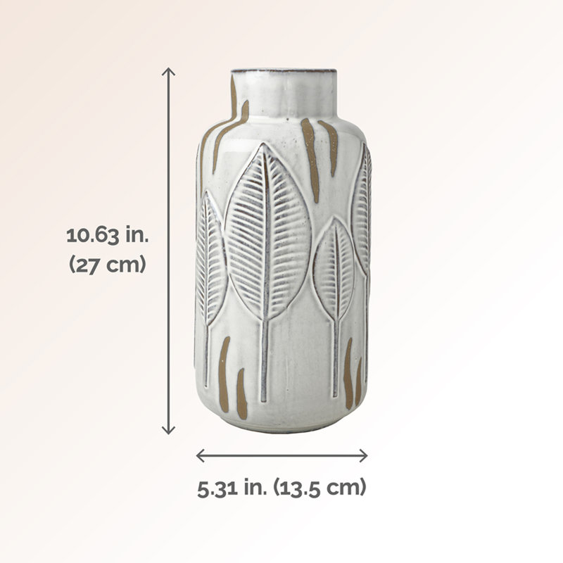 Mikasa Embossed Leaves Ceramic Table Vase | Wayfair