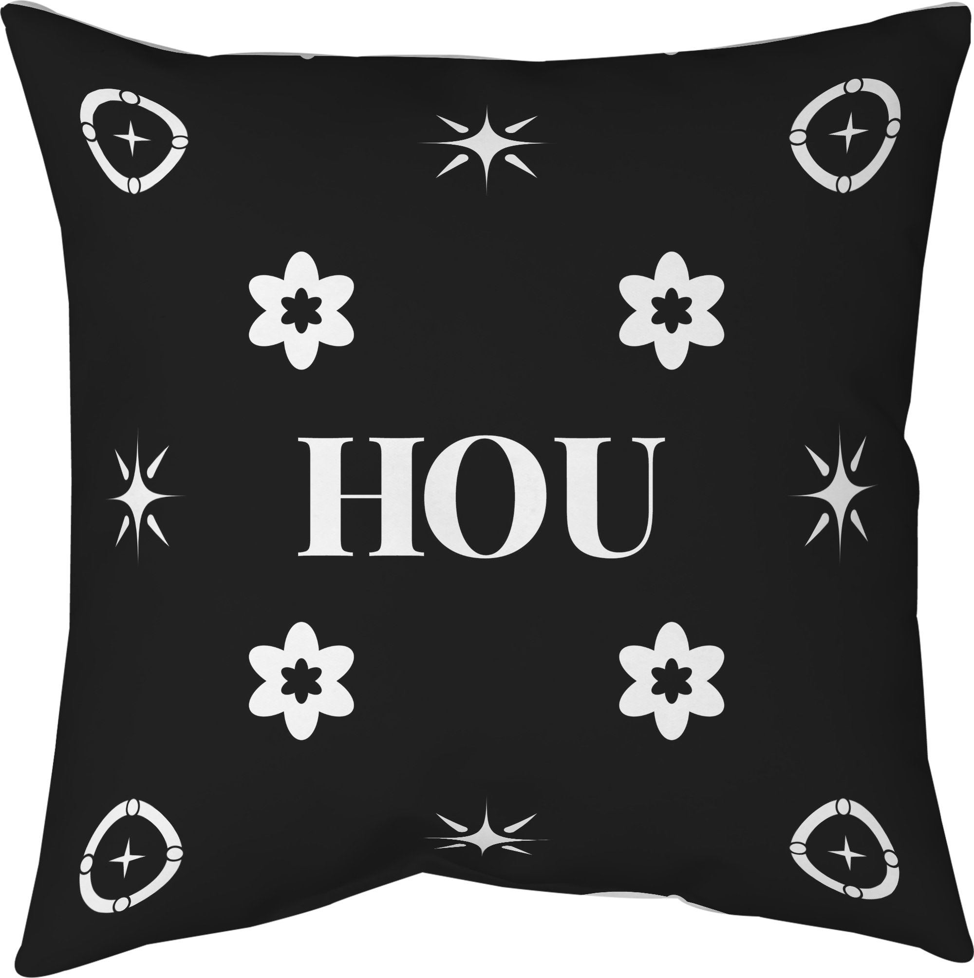 Khieu Houston Basketball Colors White Black Twill Pillow | Wayfair