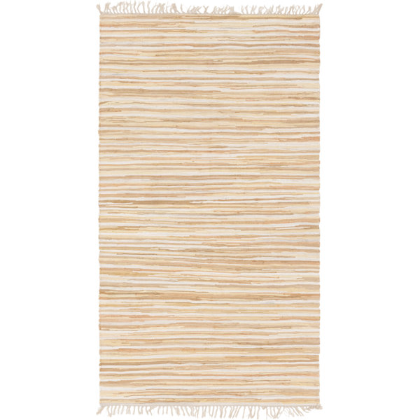 Highland Dunes Prescott Handmade Hand-Knotted Cotton Beige Rug ...