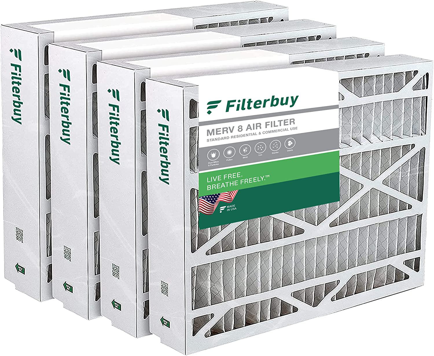 Filterbuy 21x27x5 Air Filter MERV 8, Pleated HVAC AC Furnace Filters ...