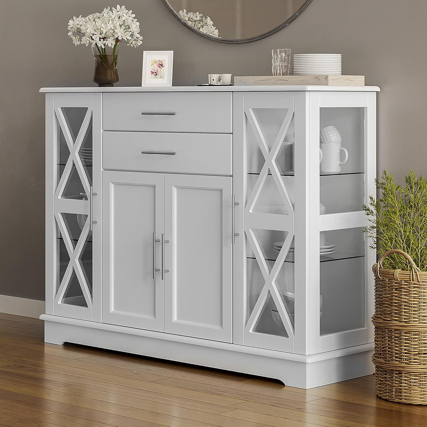 August Grove® Sideboard Buffet Cabinet 47 Inch Storage Cabinet | Wayfair