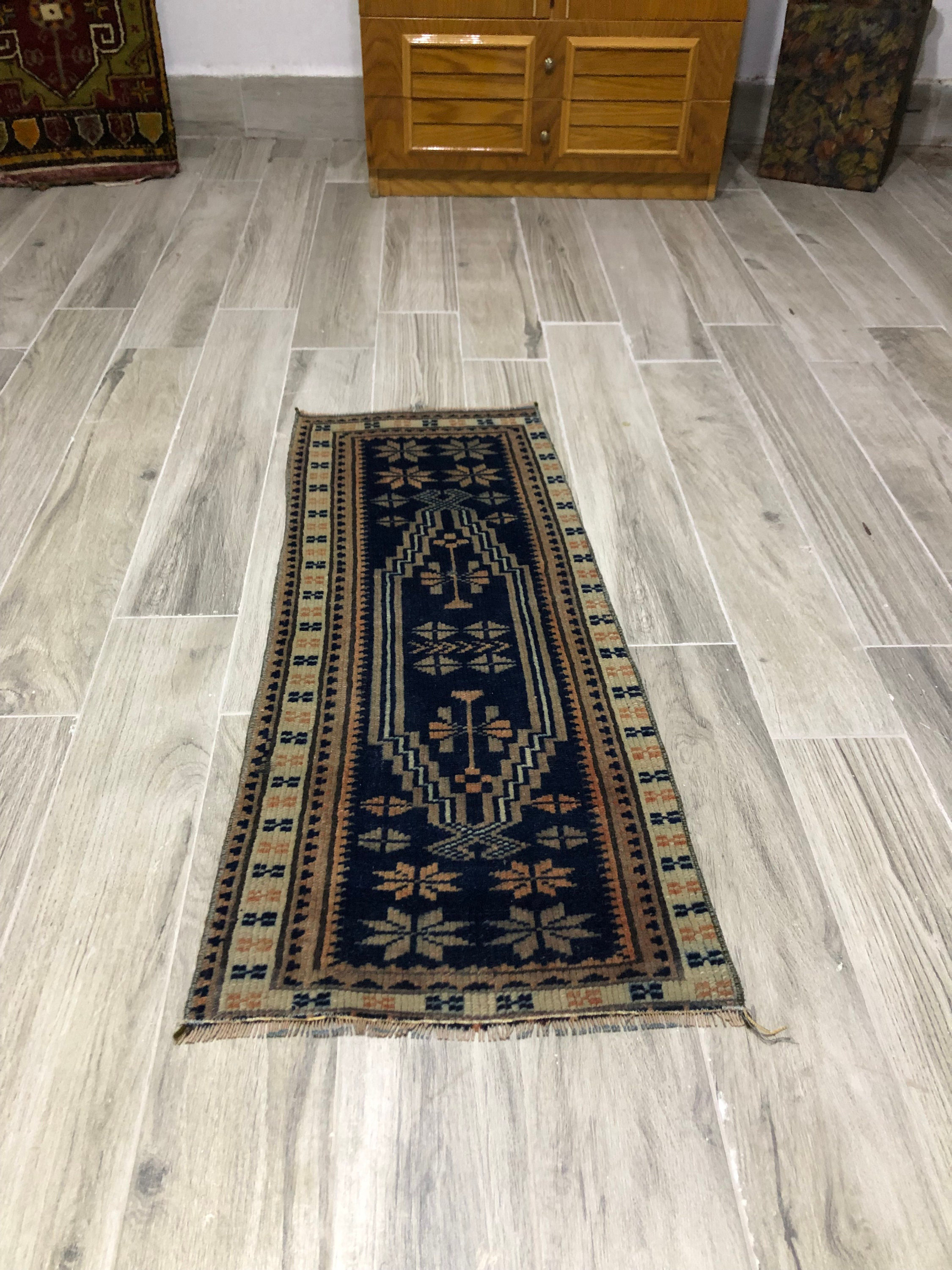 Fleur De Lis Living Small Vintage Turkish Blue Bohemian Wool Rug for ...