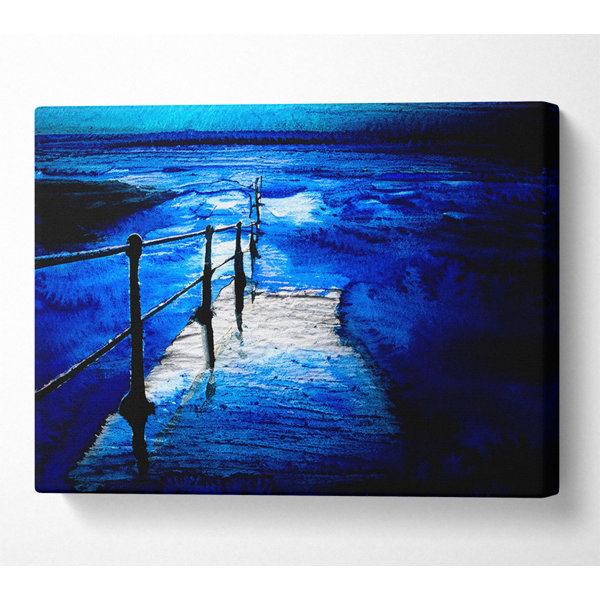 House of Hampton Stunning Blue Ocean Walkway - Wrapped Canvas Art ...
