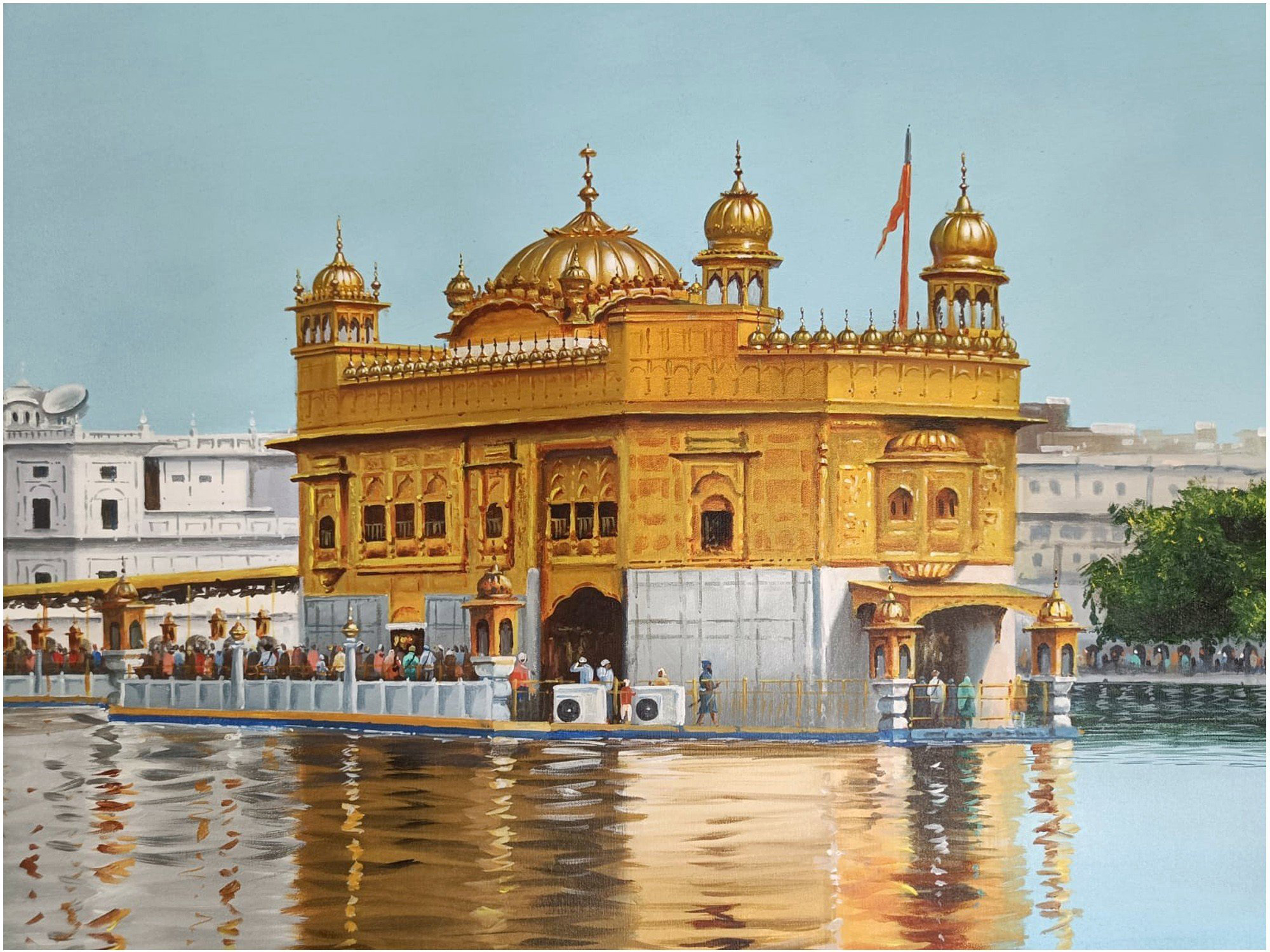Exotic India Painting Of Golden Temple | Acrylic Painting On Canvas ...