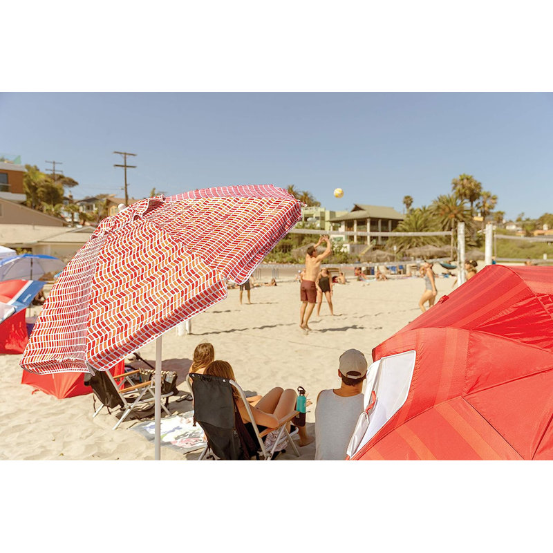 Arlmont & Co. Onaje Core Vented SPF 50+ Upright Beach Umbrella (6-Foot ...