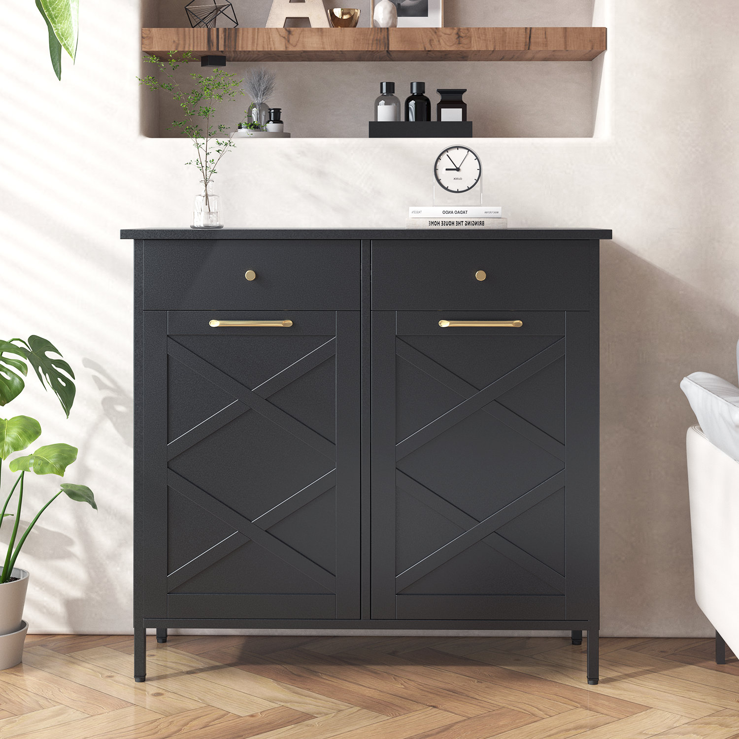 AECOJOY 20 Gallon Metal Dog Proof Trash Can With 2 Drawers - Wayfair Canada