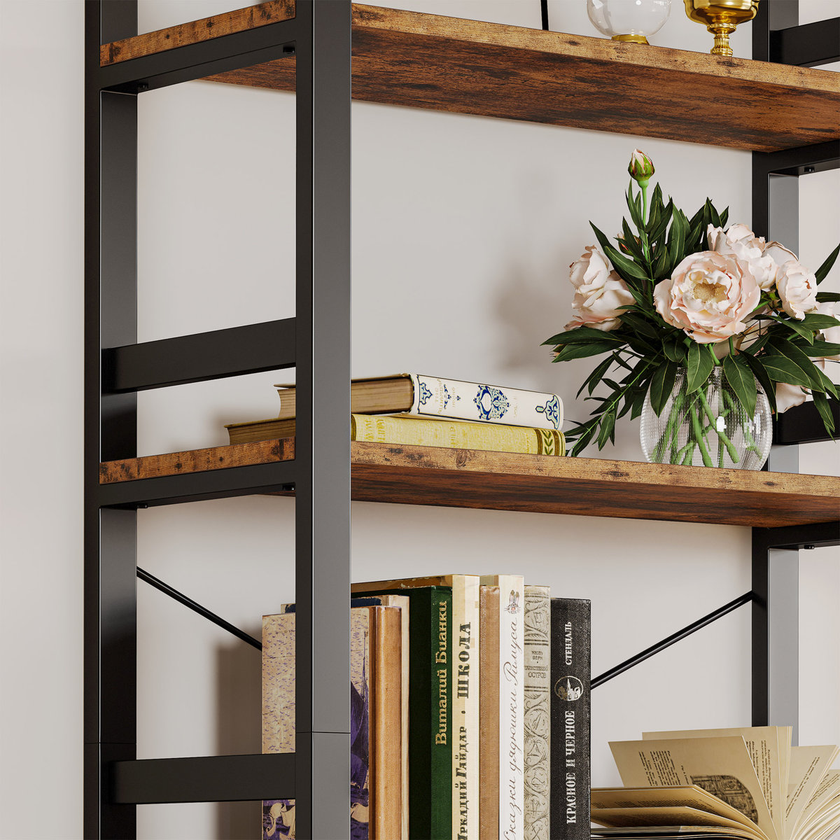 17 Stories Bookshelf, 31.5In Wide Shelf 6 Tier Bookcase, 110Lbs/Shelf ...