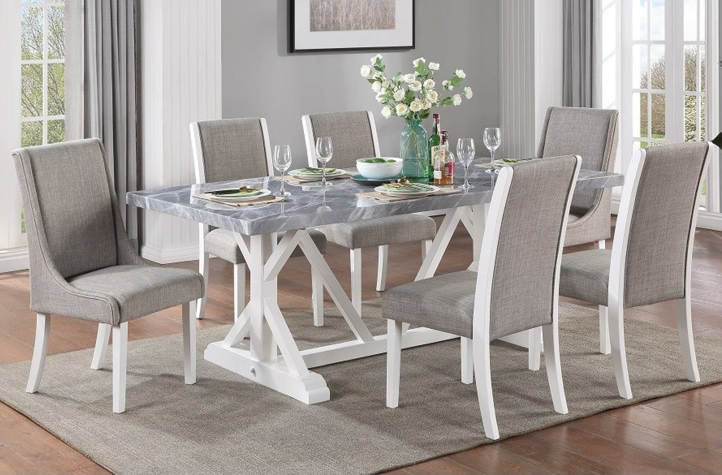 Gracie Oaks Shanella Rectangular 78'' L x 40'' W Dining Set | Wayfair