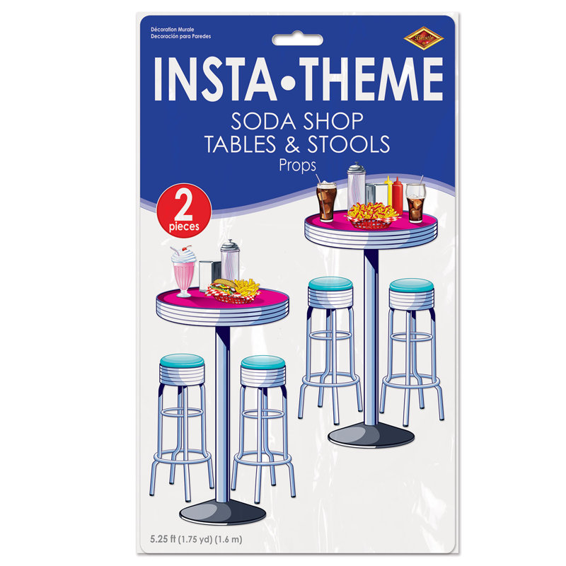 The Party Aisle™ 2 Piece Soda Shop Tables and Stools & Reviews | Wayfair