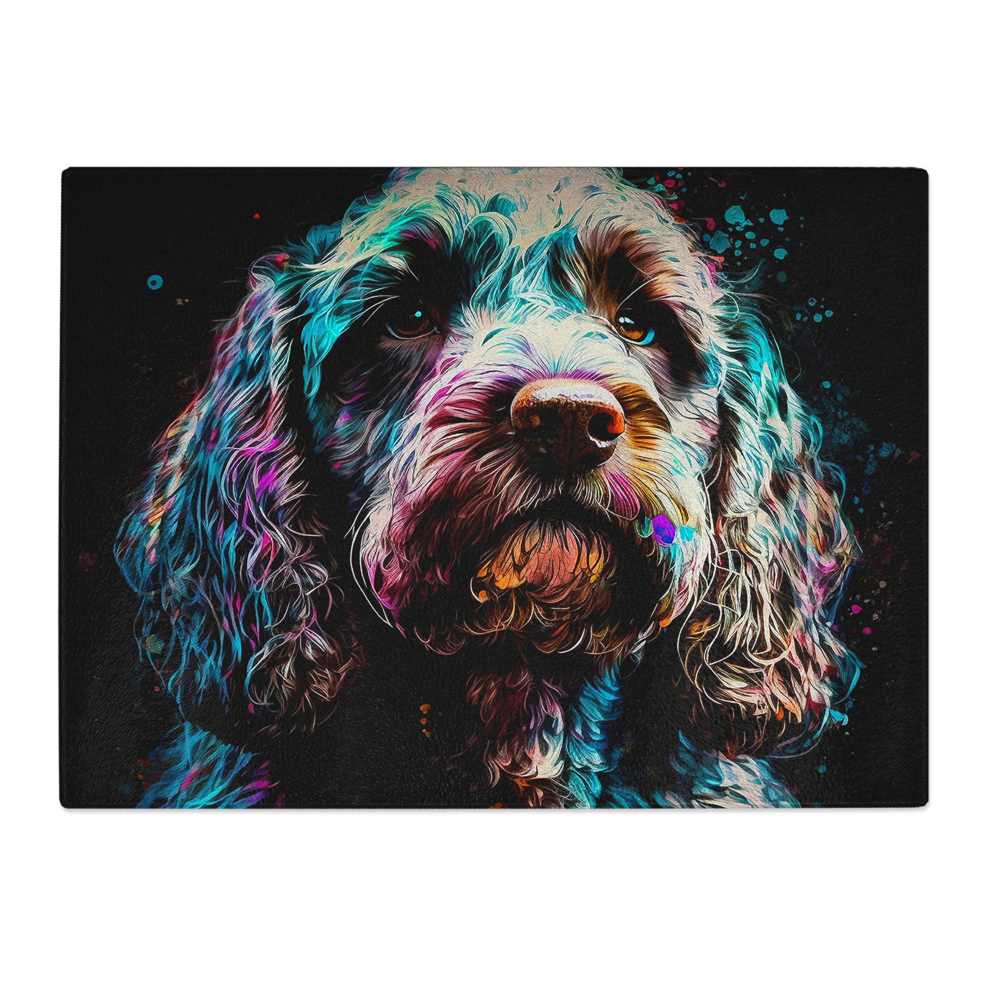 Metro Lane Cockapoo Expressionism Glass Chopping Board | Wayfair.co.uk