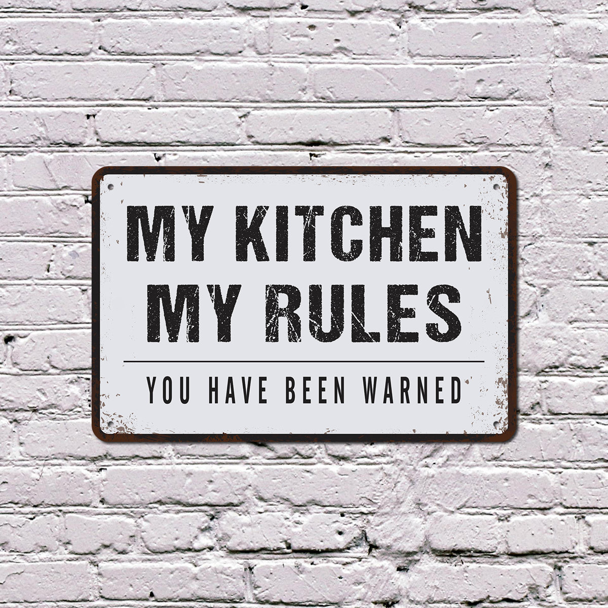 SignMission My Kitchen My Rules 10 Inch x 14 Inch Plastic Sign ...