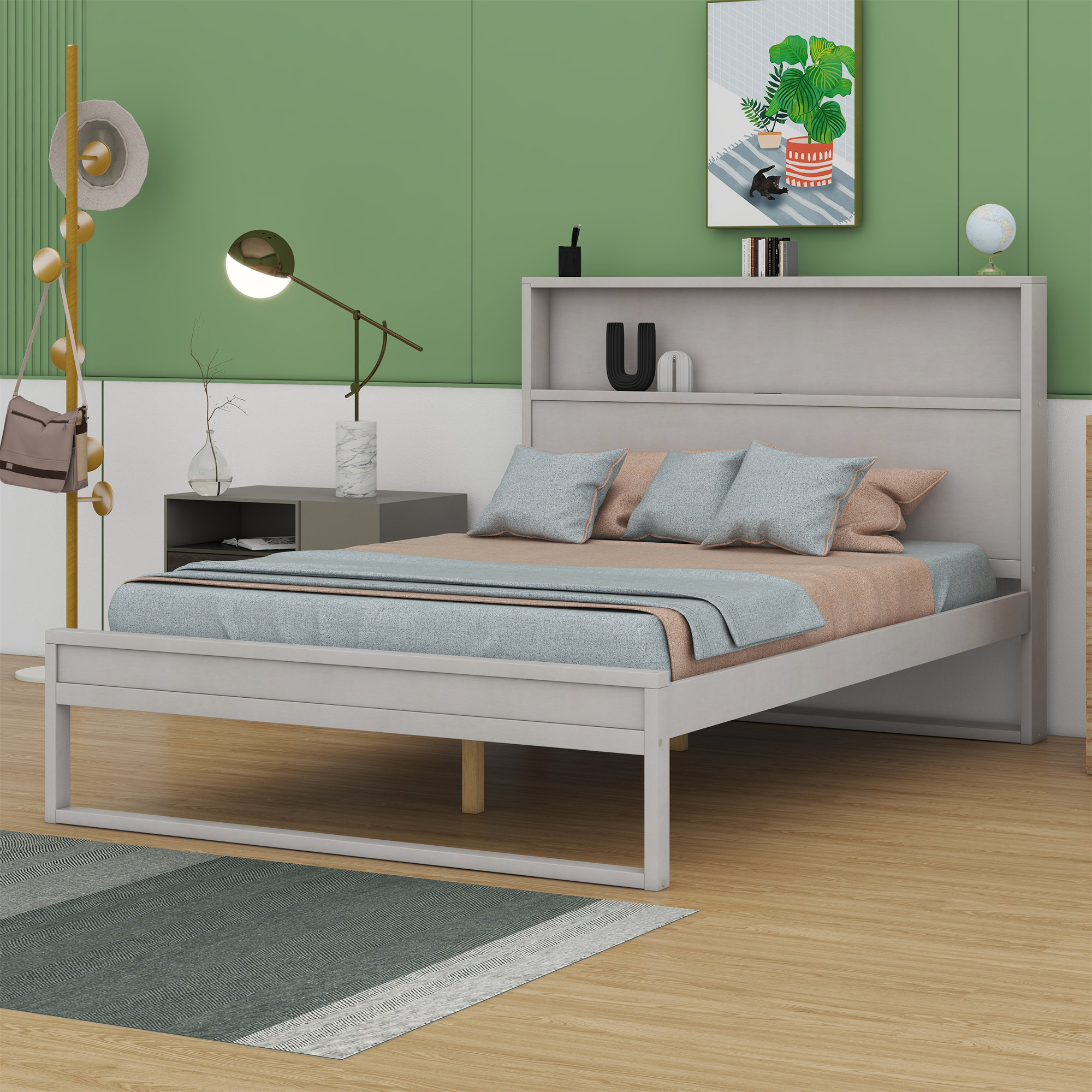 Red Barrel Studio® Platform Bed With Storage Headboard,Sockets And USB ...