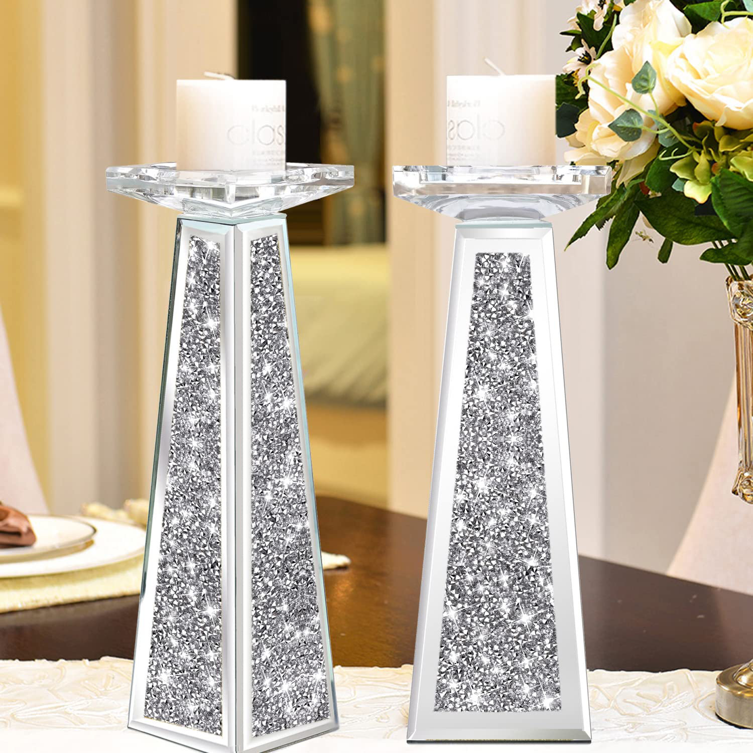 Everly Quinn 2 Piece Candlestick Holders For Holding Pillar Candles ...