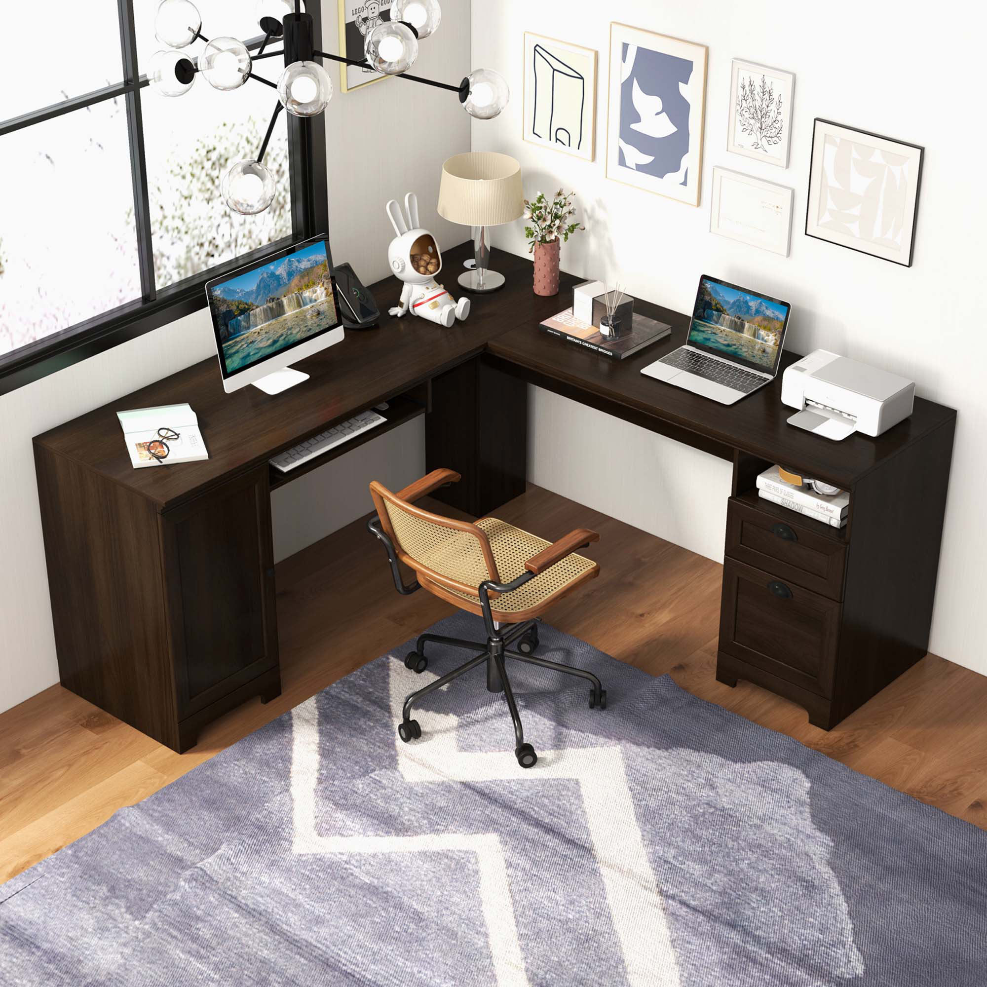 Red Barrel Studio® L-shaped Corner Computer Desk Writing Table Study ...