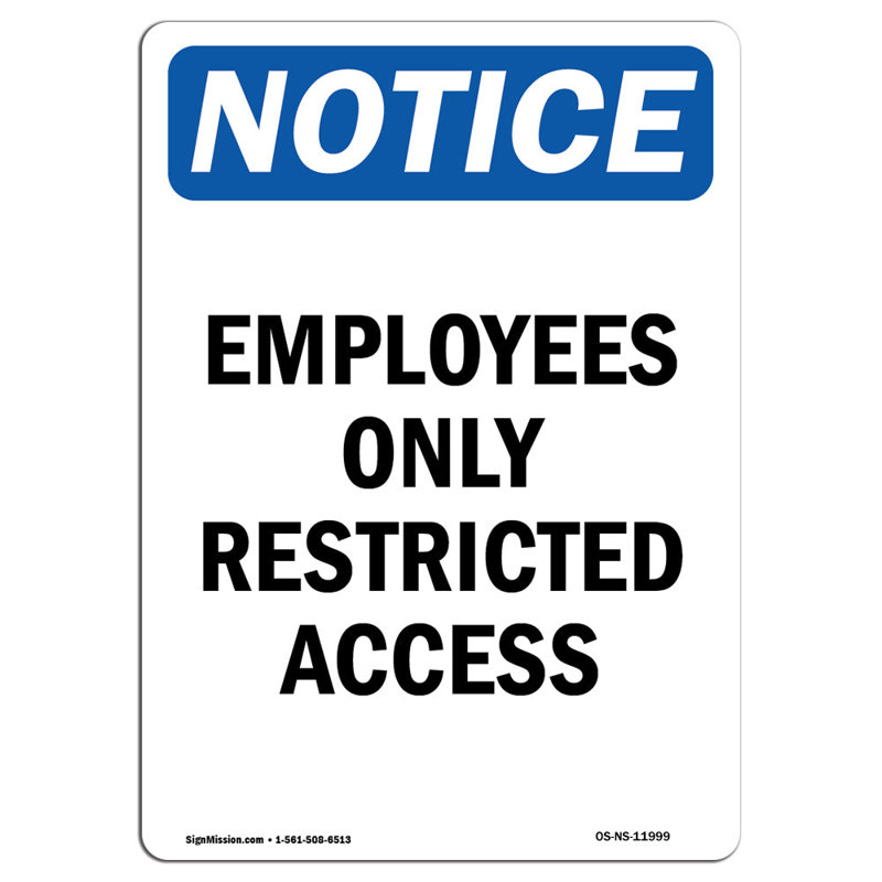 SignMission Employees Only Restricted Access Sign | Wayfair