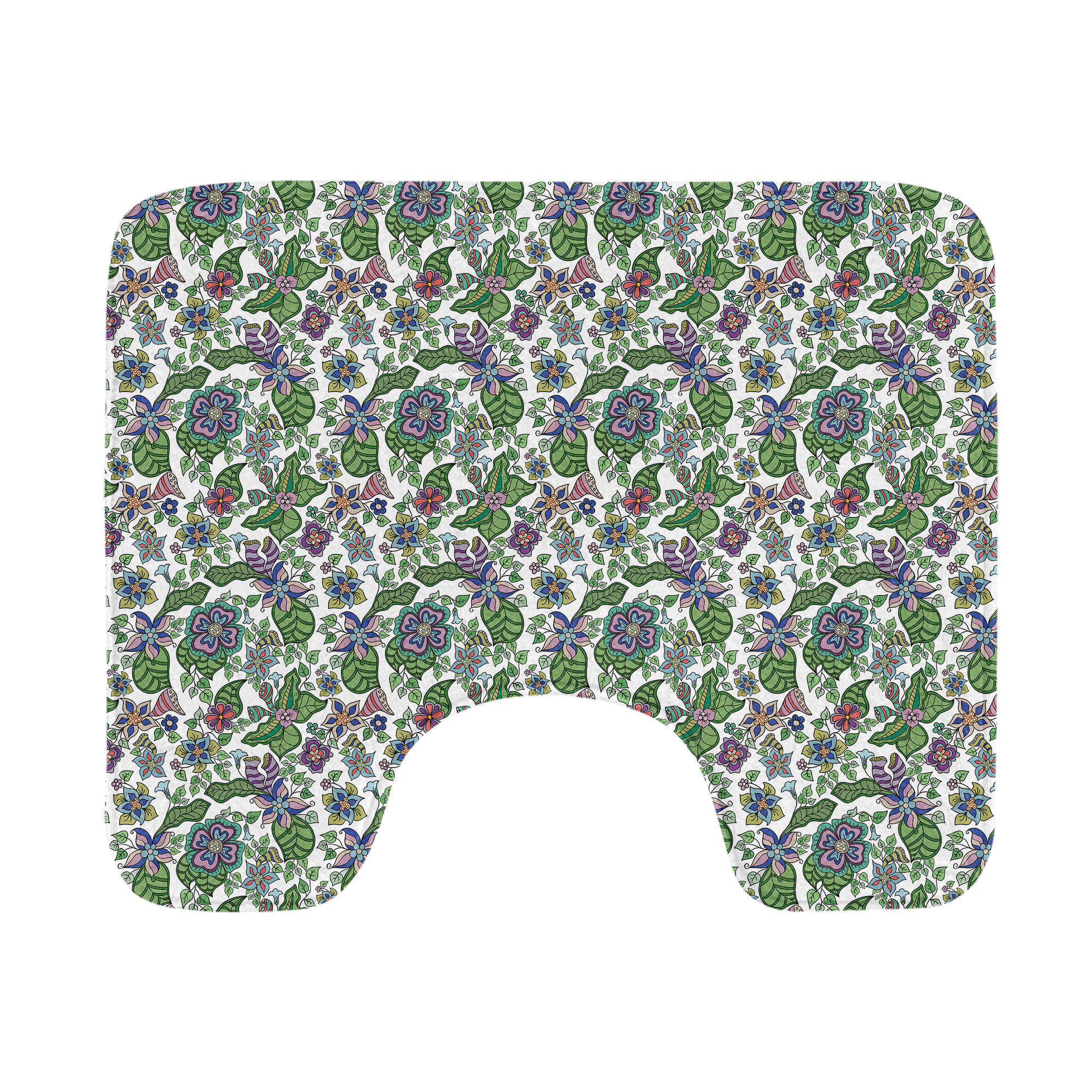 East Urban Home Flower Toilet Mat U-Shape Bathroom Rug 20" Multicolor ...