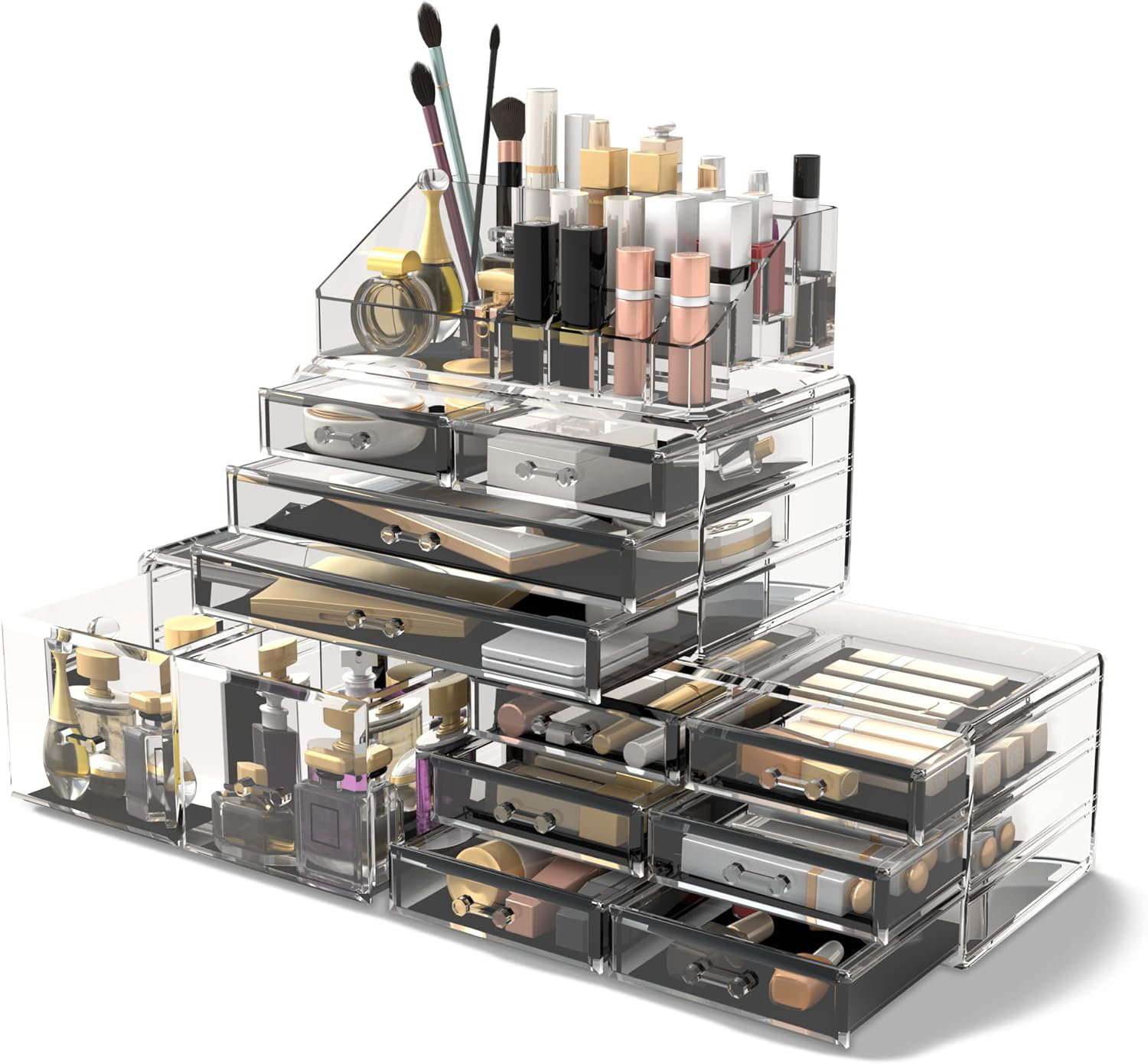 Orren Ellis Makeup Cosmetic Organizer Storage Drawers Display Boxes ...