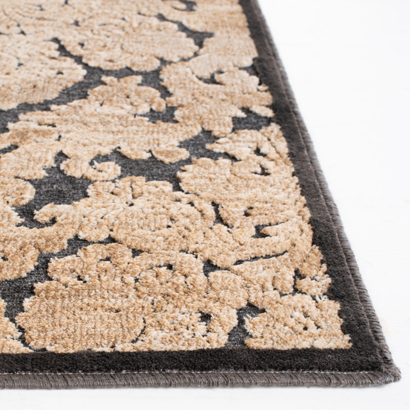 Bungalow Rose Heie Performance Damask Rug | Wayfair