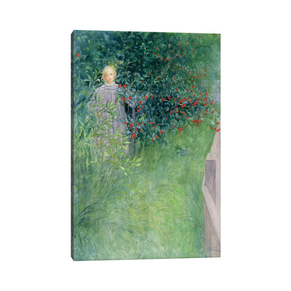 ClassicLiving In The Hawthorn Hedge by Carl Larsson - Wrapped Canvas ...