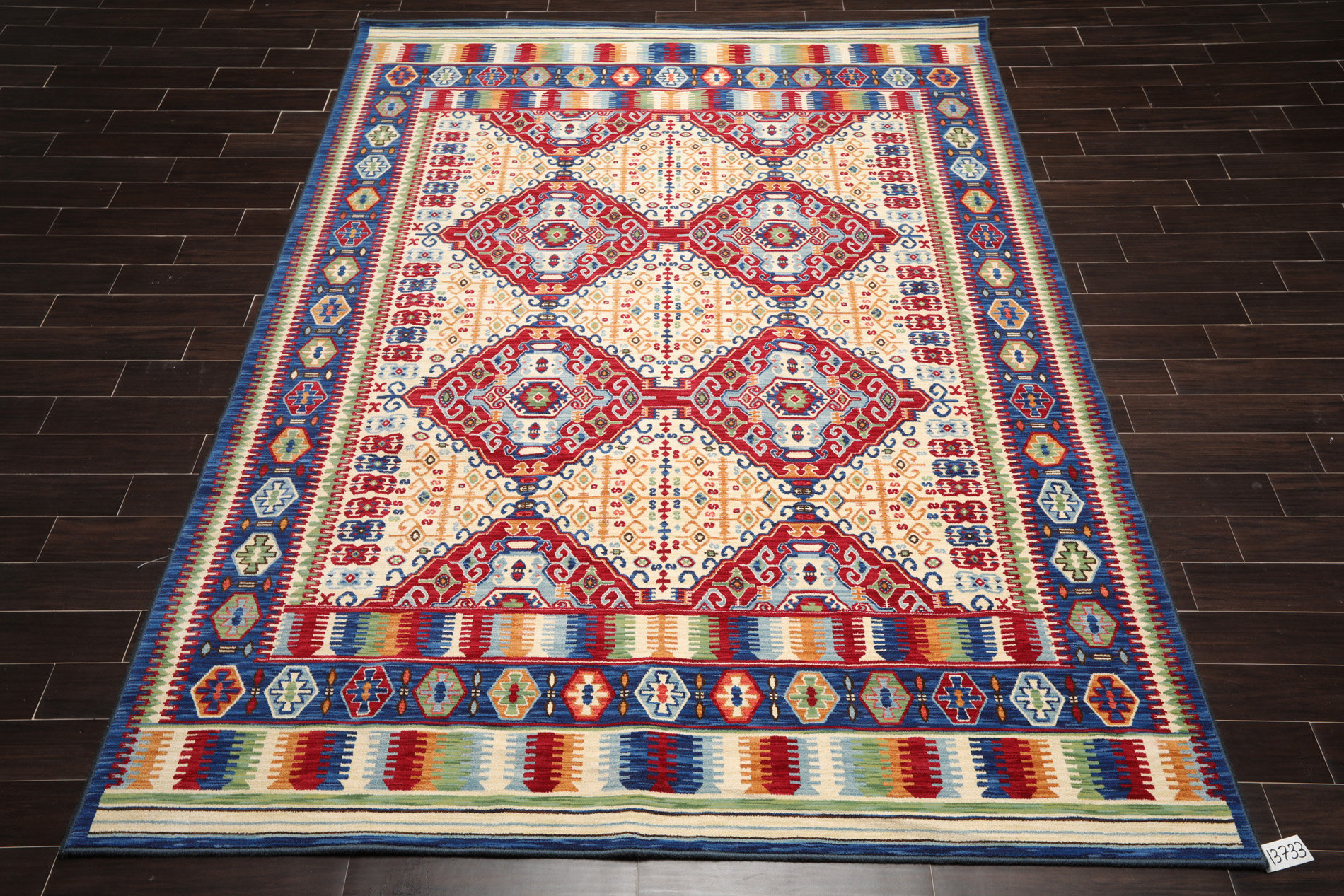 Bungalow Rose Oriental Looped Wool Ivory/Red Area Rug | Wayfair