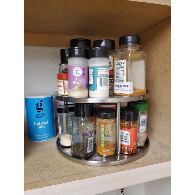 Latitude Run® 2 Tier Stainless Steel Revolving Spice Rack Carousel 10.5 ...