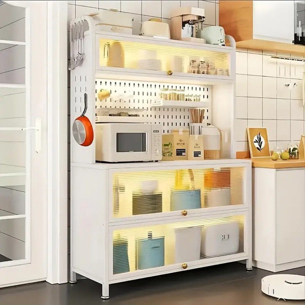 Wrought Studio™ 5-Tier White Microwave Stand Storage - Compact, Space ...