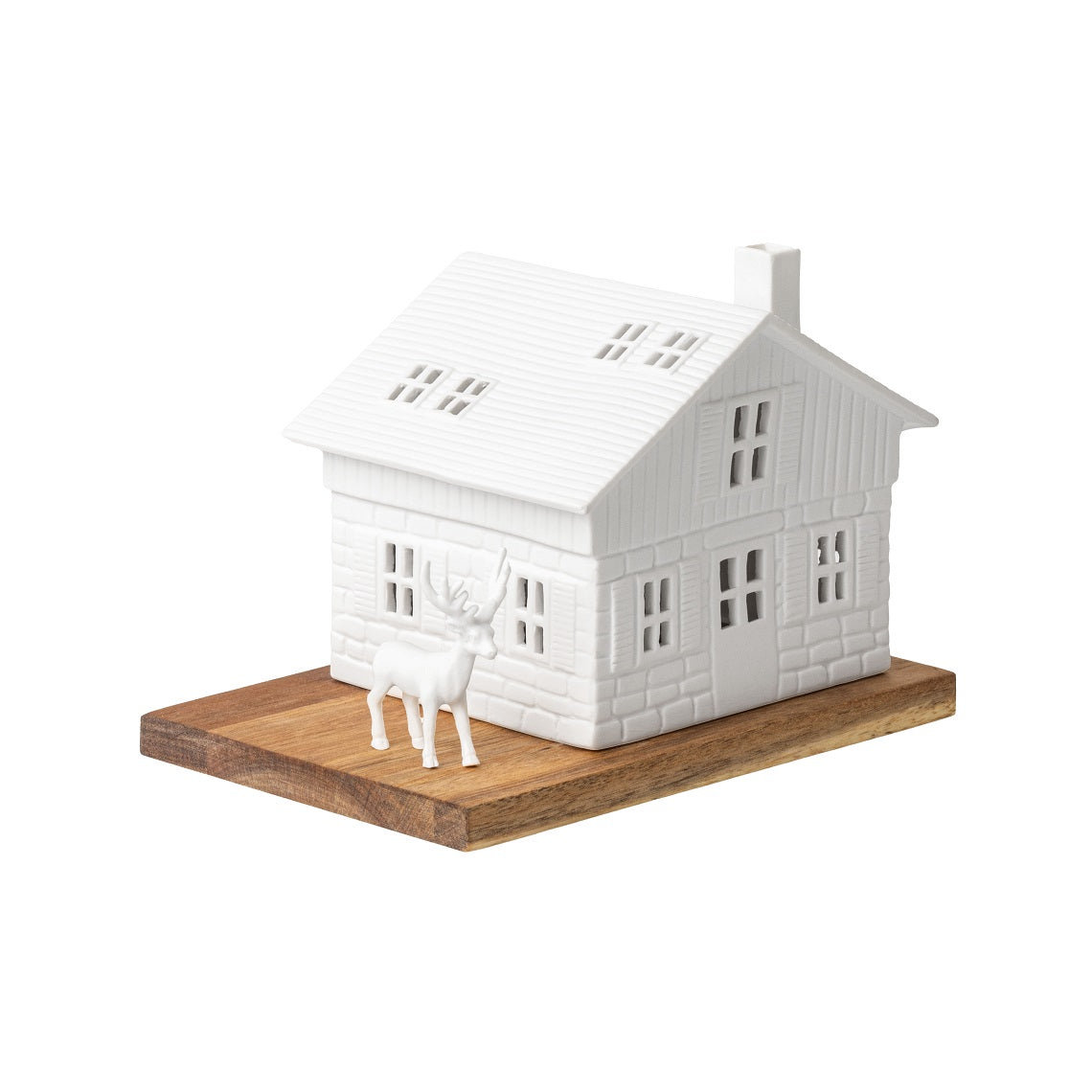 Räder Porcelain Village House - Nordic Ski Hut with Deer | Wayfair