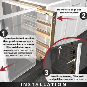 Rev-A-Shelf Wood Vanity Base Filler Pull Out Organizer For New Vanity ...