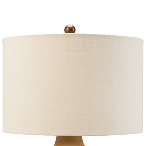 Benjara Gee 23 Inch Table Lamp Set Of 2, Ivory Drum Shade, Tan ...