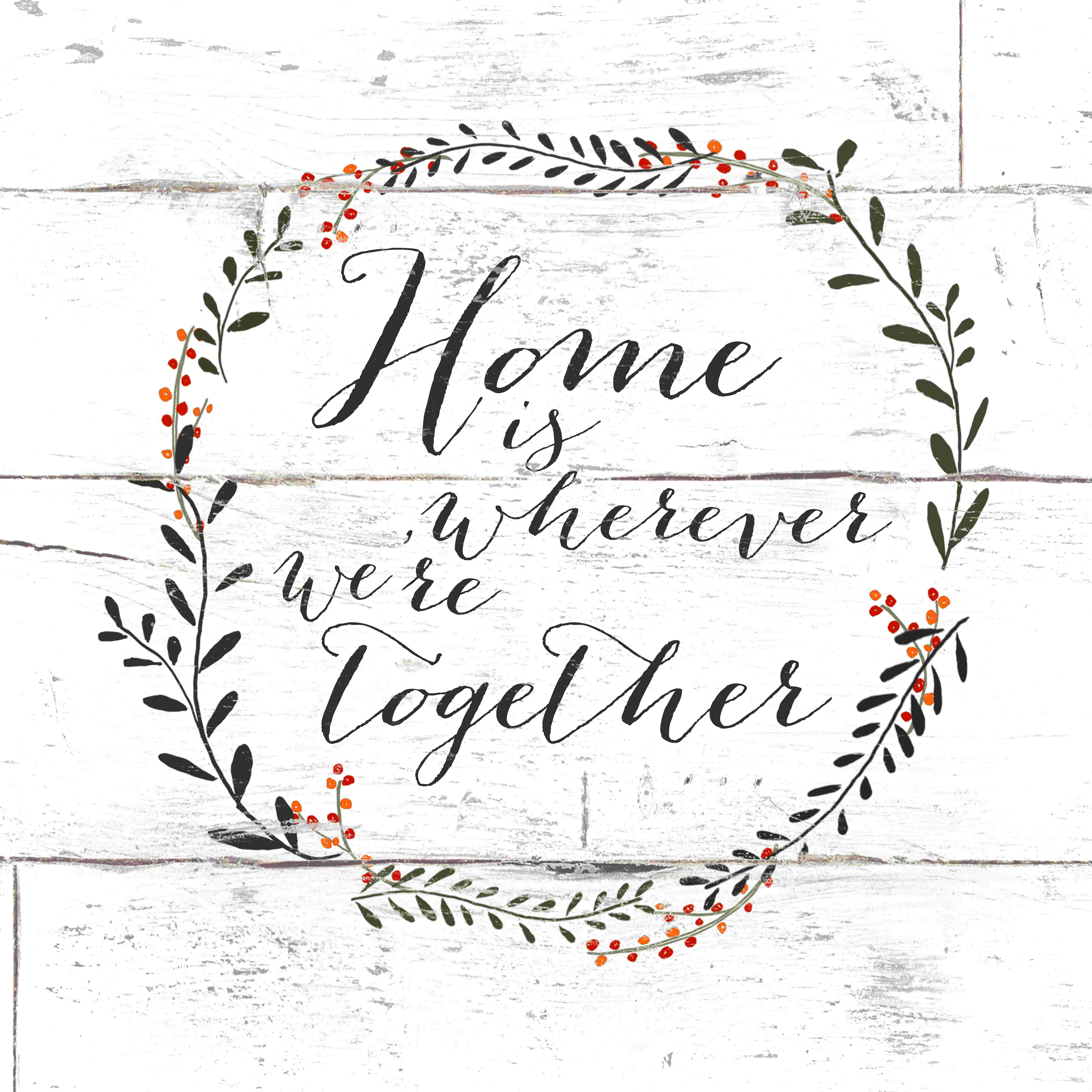 Trinx Home Is Wherever We're Together White - Wrapped Canvas Graphic ...