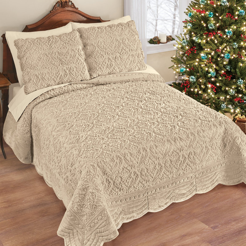 Winston Brands Faux Fur Embroidery Quilt | Wayfair