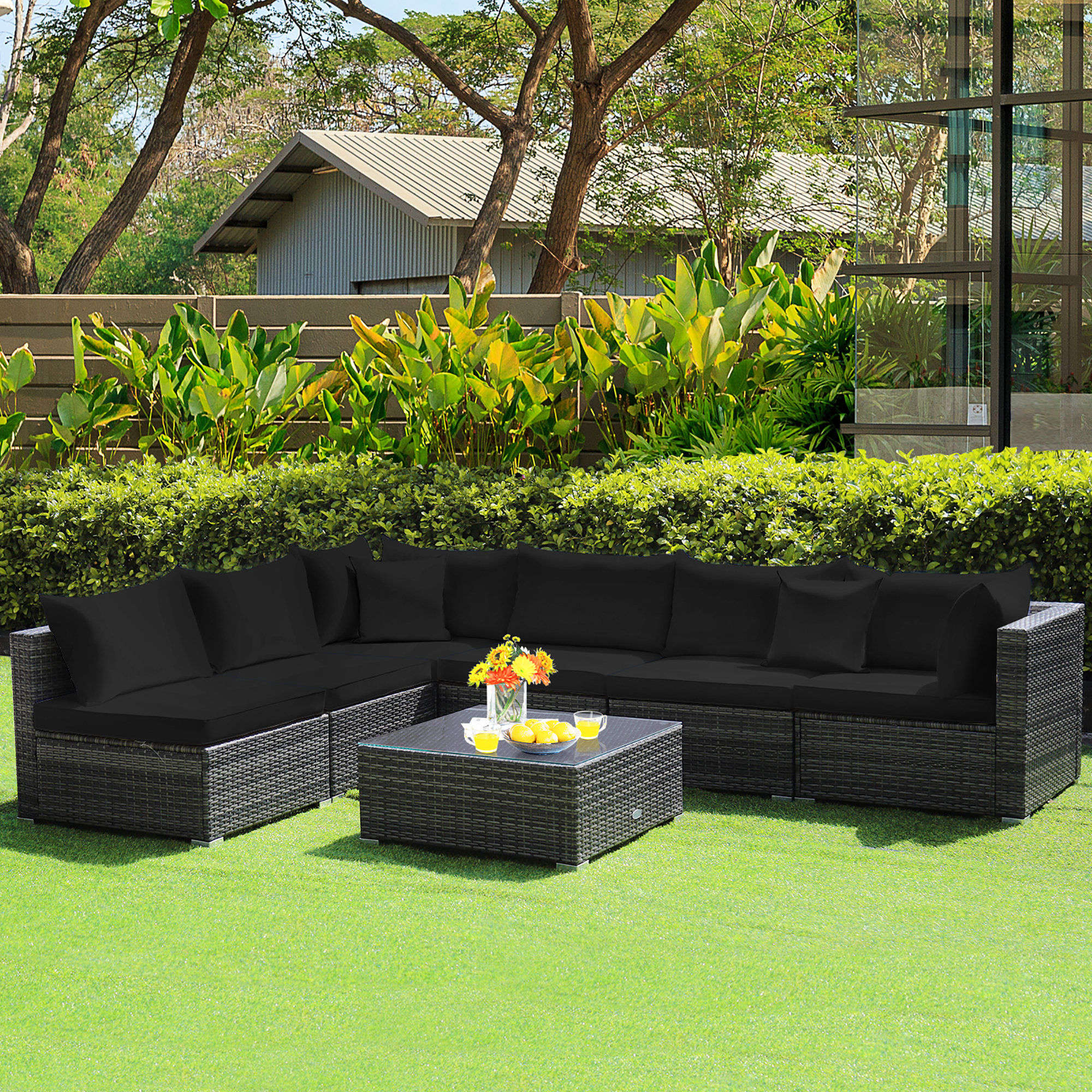 Costway 6 - Person Outdoor Seating Group with Cushions & Reviews | Wayfair