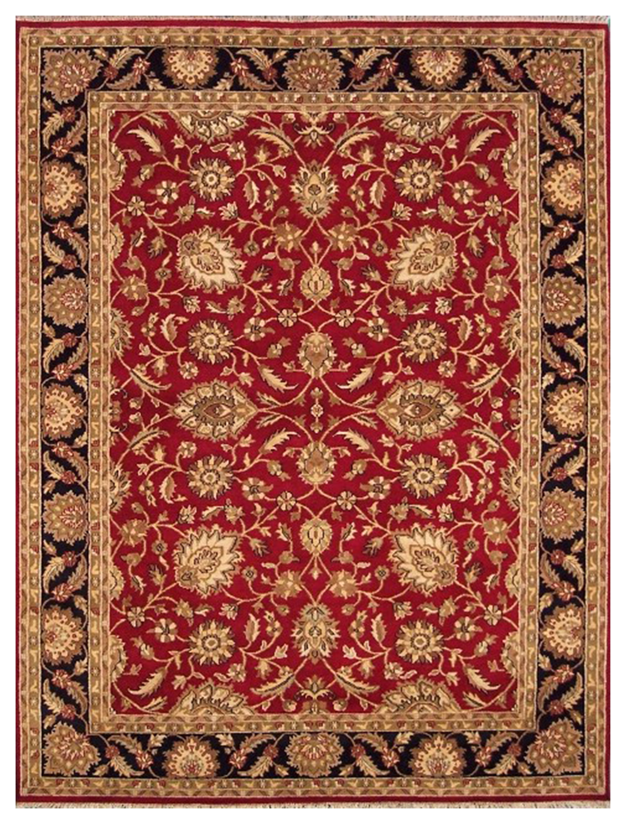 Astoria Grand One-of-a-Kind Jeanne Hand-Knotted Red/Black 9' x 12' Wool ...