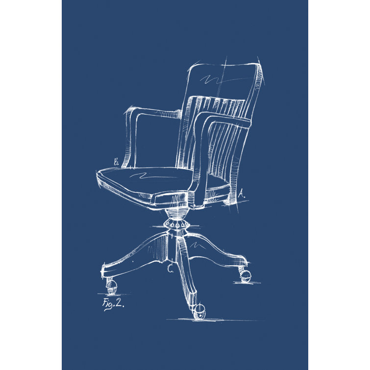 Williston Forge Office Chair Blueprint II - Wrapped Canvas Art Prints ...