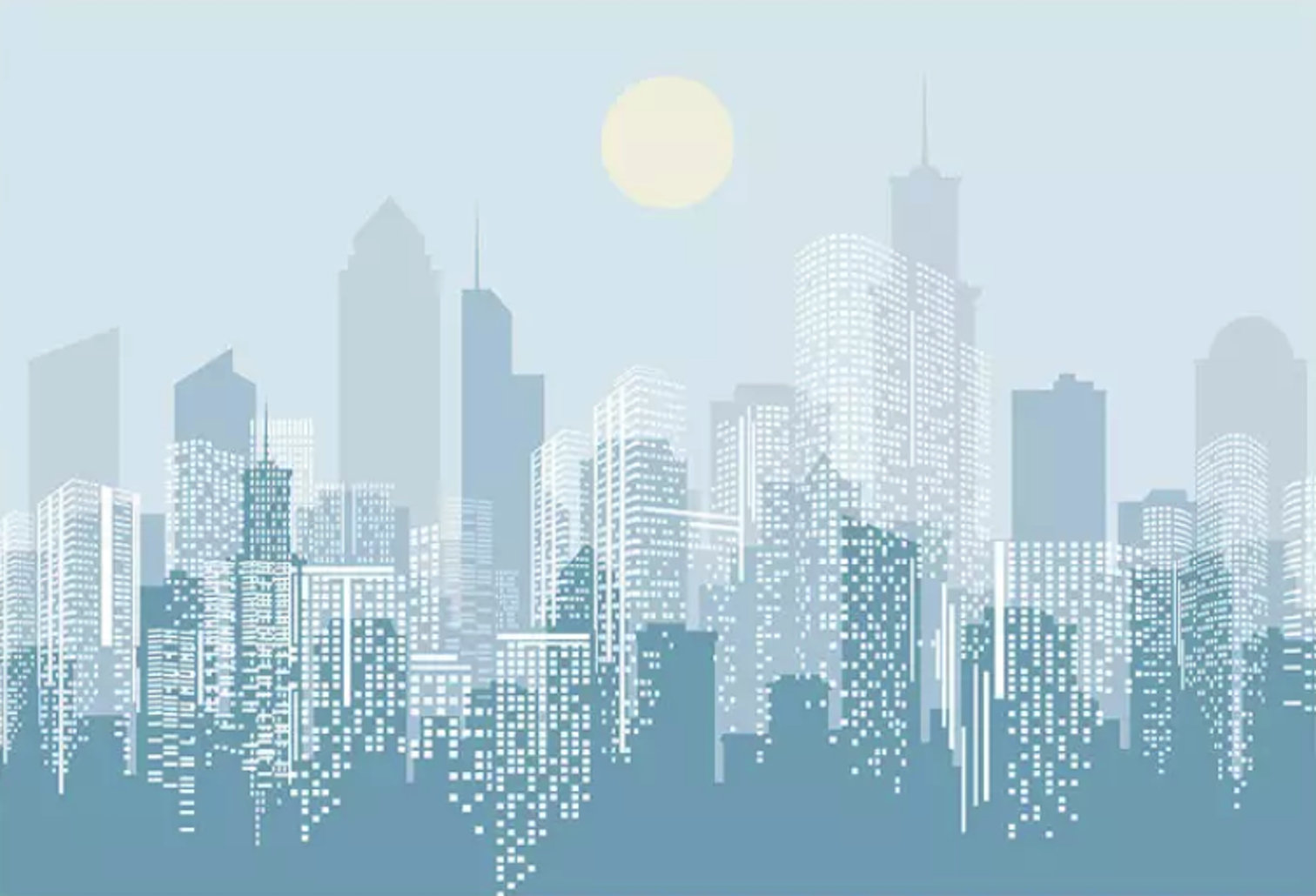 GK Wall Design City Landscape 6.25' L x 112" W Paintable Wall Mural ...