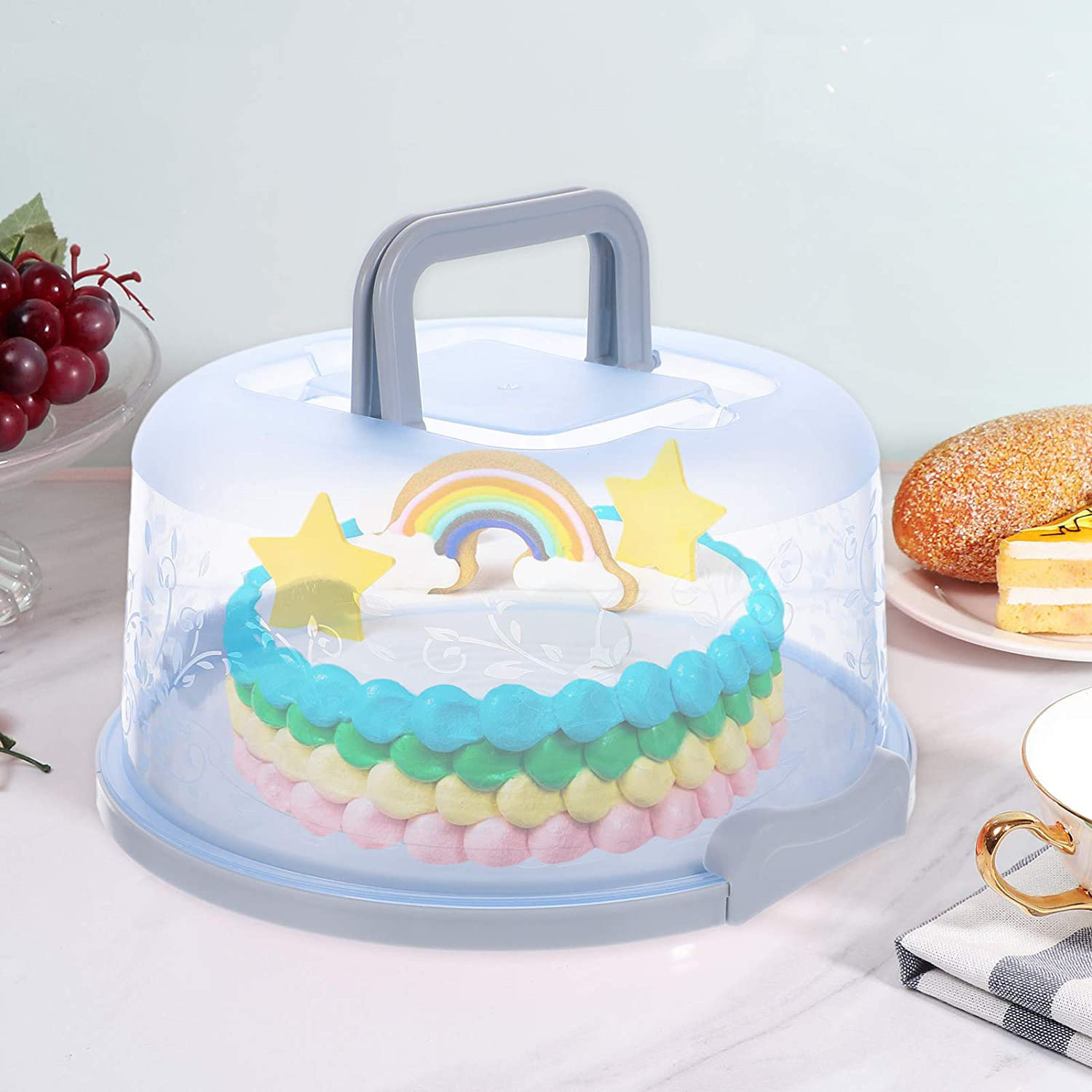 Prep & Savour Transparent Round Cake Holder, Portable Fresh-Keeping ...