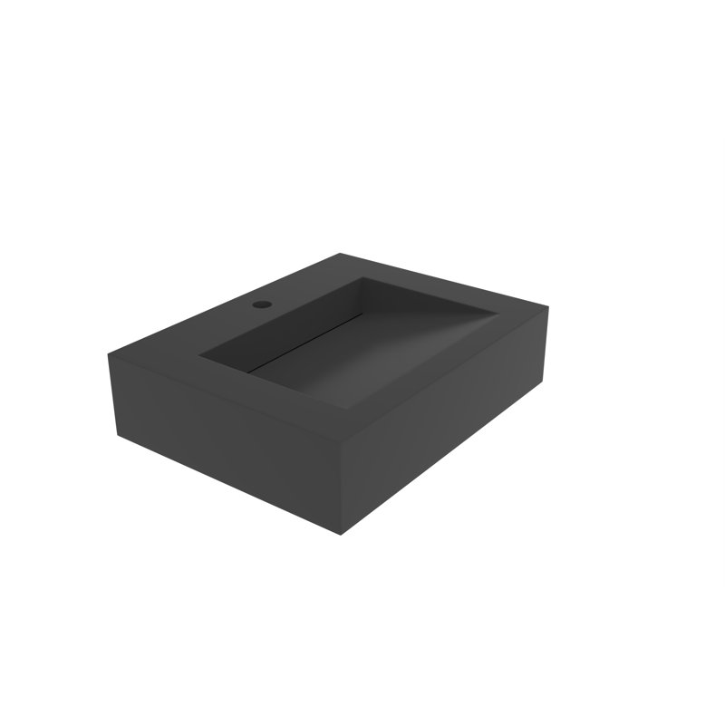 CastelloUSA Pyramid 24" Wall-Mounted Modern Bathroom Sink with Ramp ...