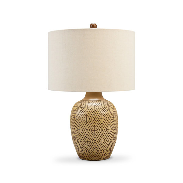 Benjara Gee 23 Inch Table Lamp Set Of 2, Ivory Drum Shade, Tan ...