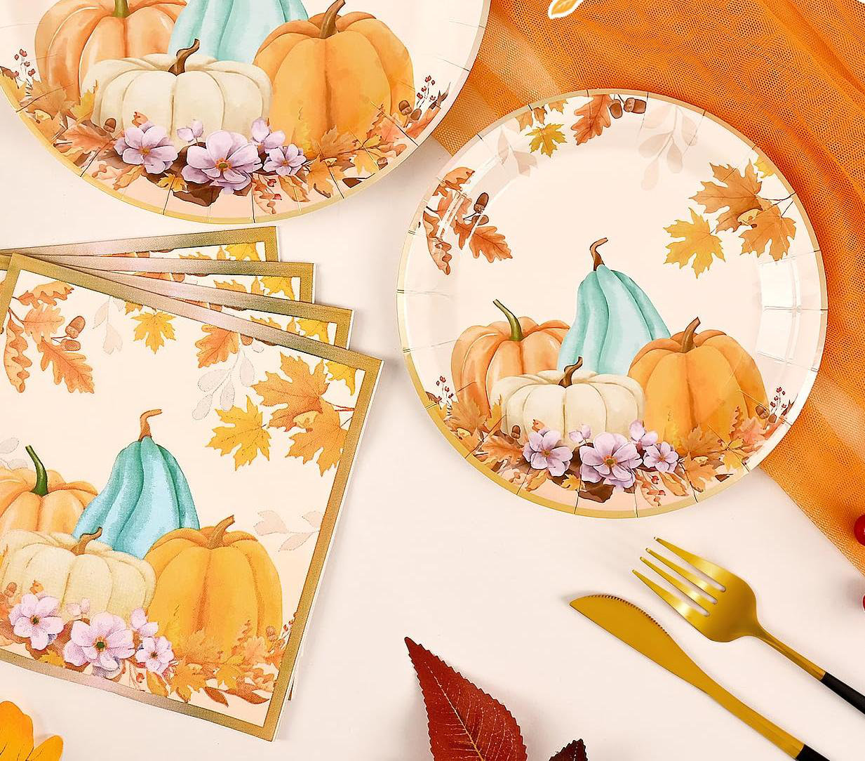 COEN 200-Piece Fall Paper Plates and Napkins Set – for 50 Guests | Wayfair