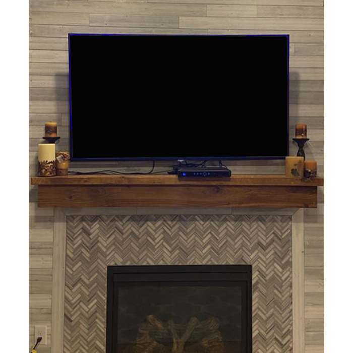 Creative Hardwoods Barn Wood Box Beam Fireplace Shelf Mantel & Reviews ...
