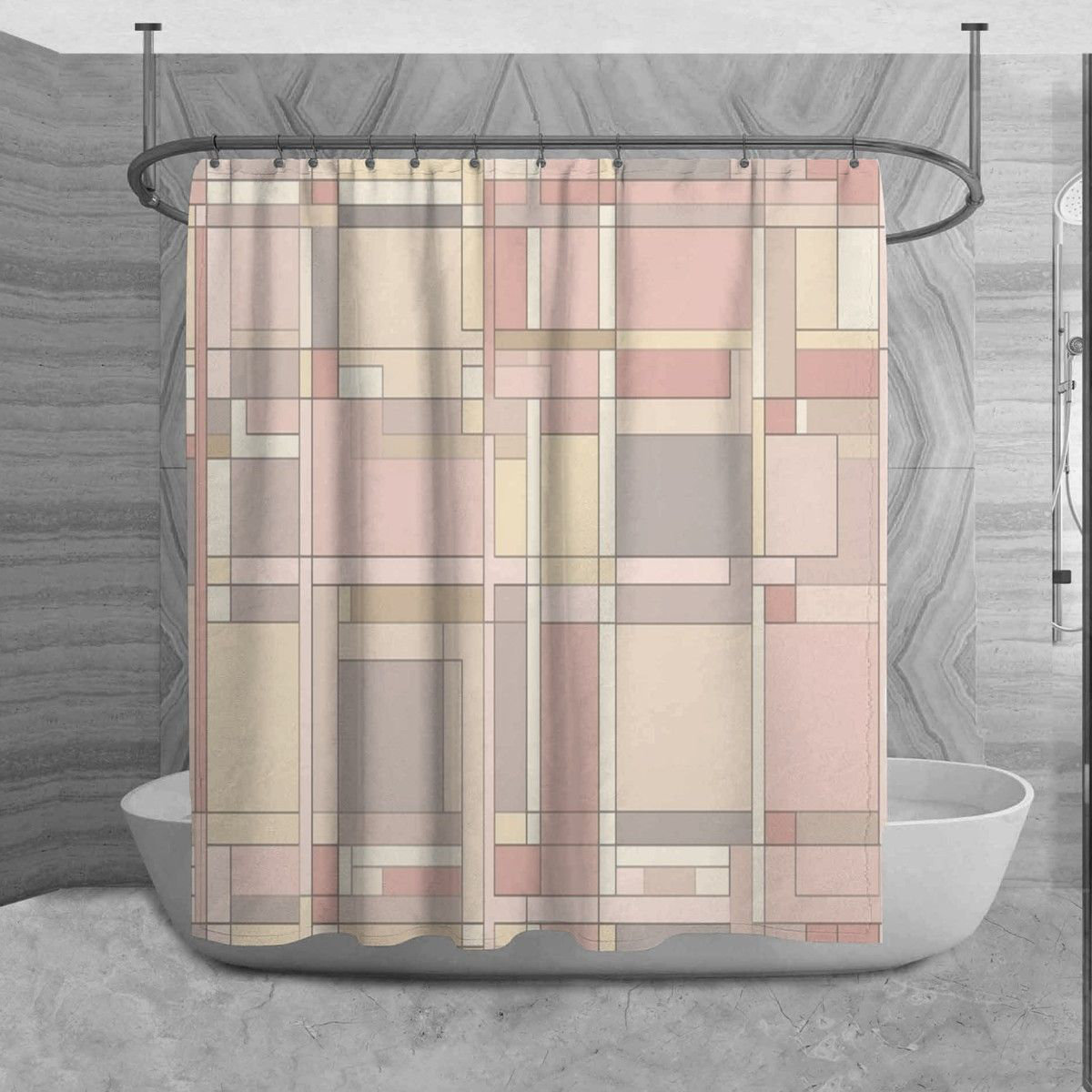 East Urban Home Kryslin Geometric Shower Curtain | Wayfair