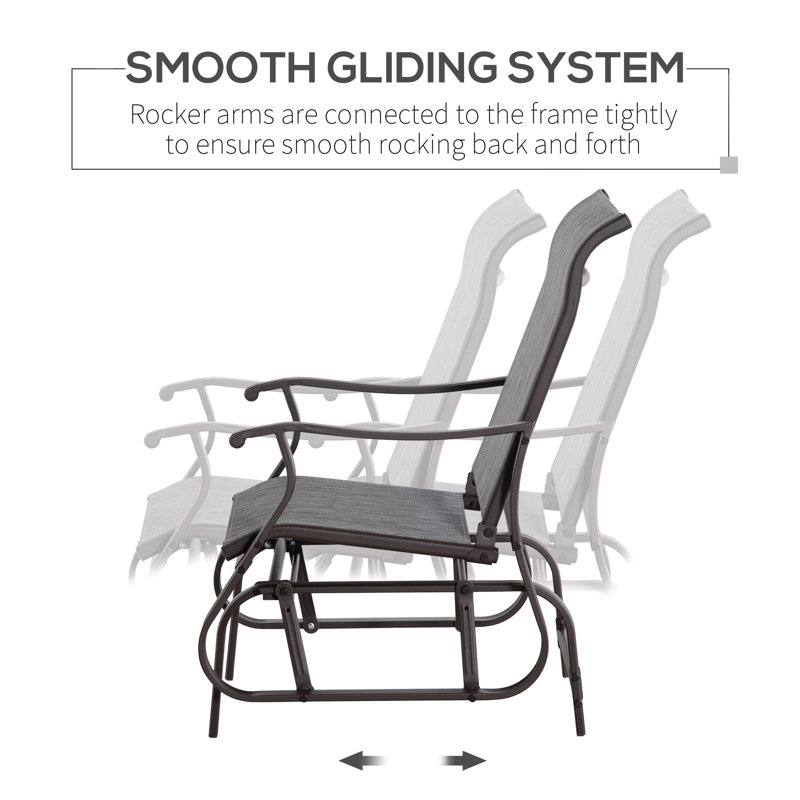Lark Manor™ Outdoor Gliding Metal Chair & Reviews | Wayfair