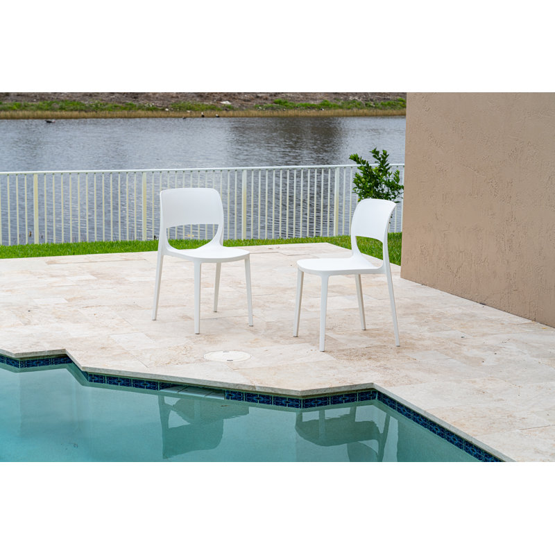 Rainbow Outdoor Stacking Patio Dining Side Chair | Wayfair