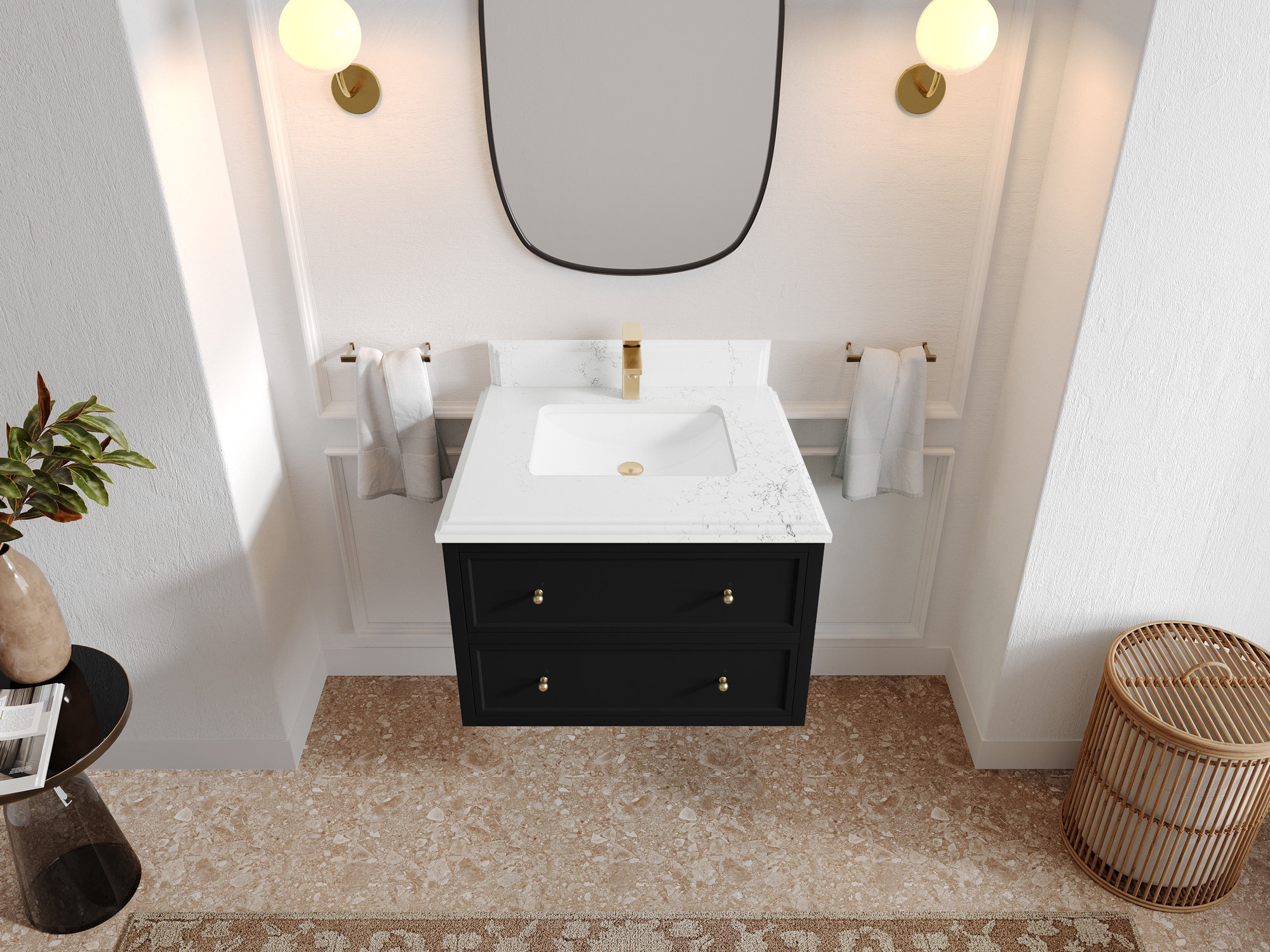 Willow Collections Roswell Floating 30 In. W X 22 In. D Single Sink ...