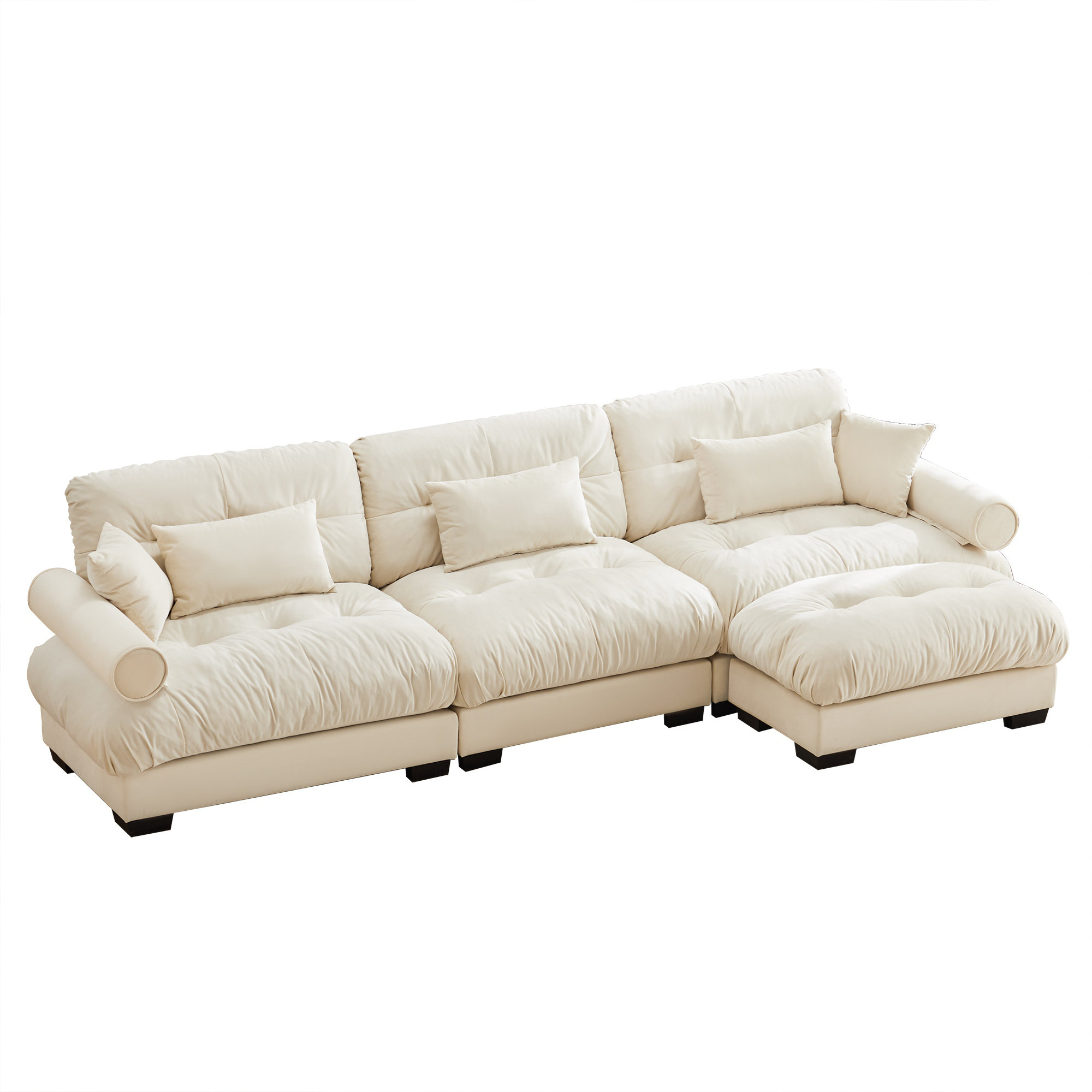 Latitude Run® Super Comfort Oversized Modular Velvet Sectional Sofa ...