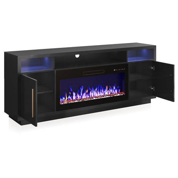 Wade Logan® Avishai 70" Media Console TV Stands with Electric Fireplace ...