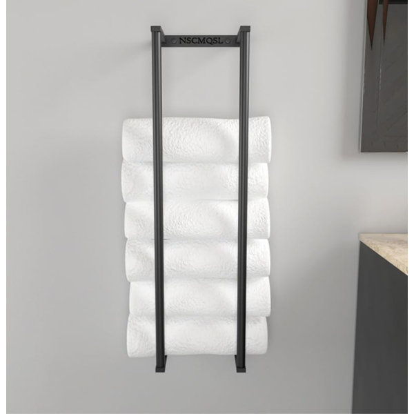 VENOPU Matte Black Bath Towel Rack Organizer Stainless Steel | Wayfair